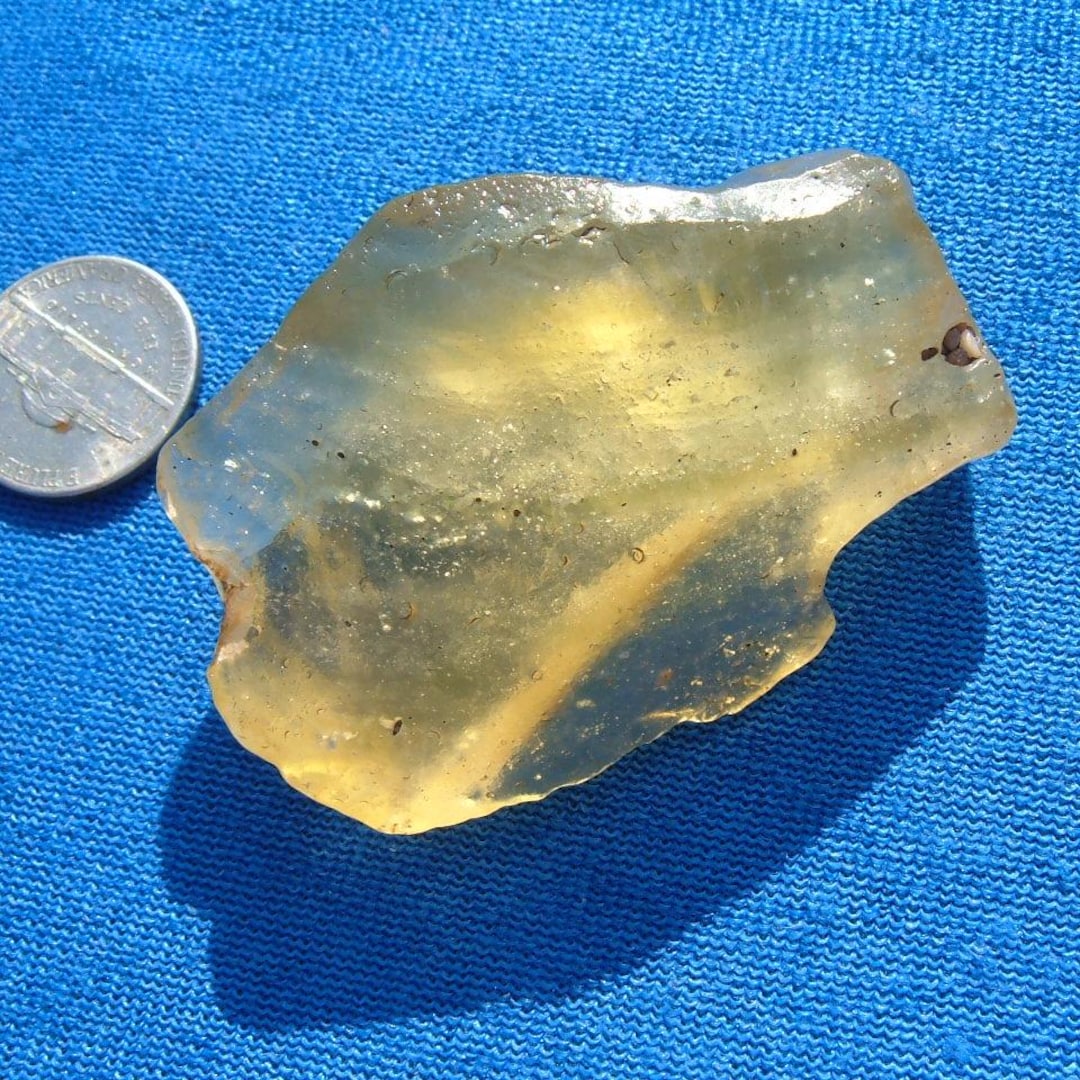 275 Crt Libyan Desert Glass Yellow Dimples Gem Meteorite Impact Tektit ...