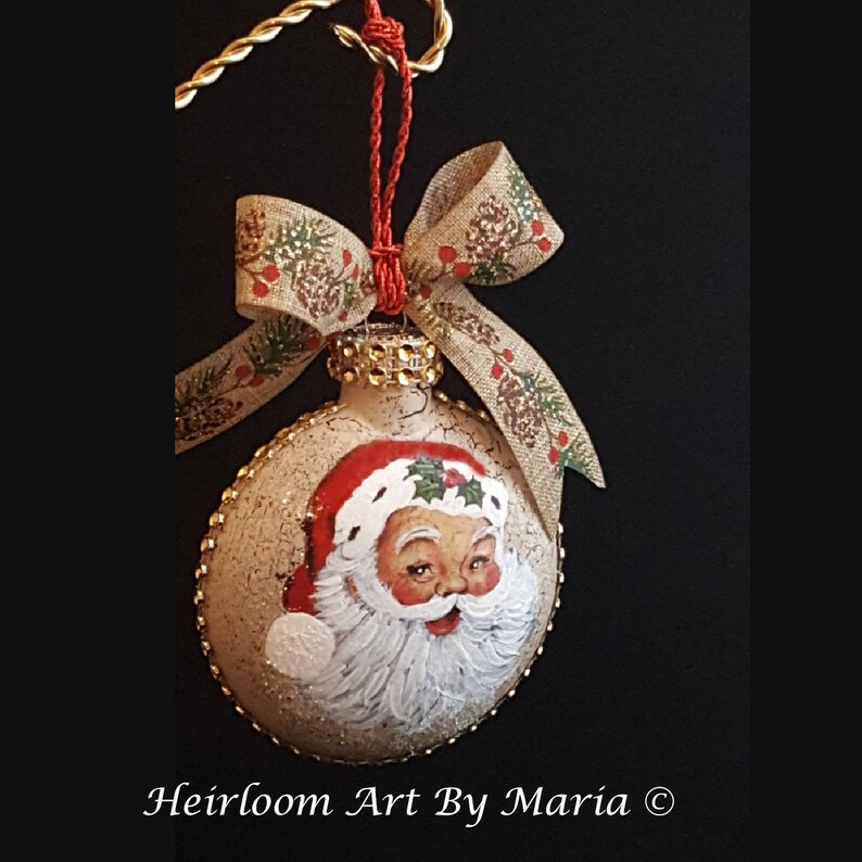 Hand Painted Santa Ornament Christmas Decor Santa | Etsy