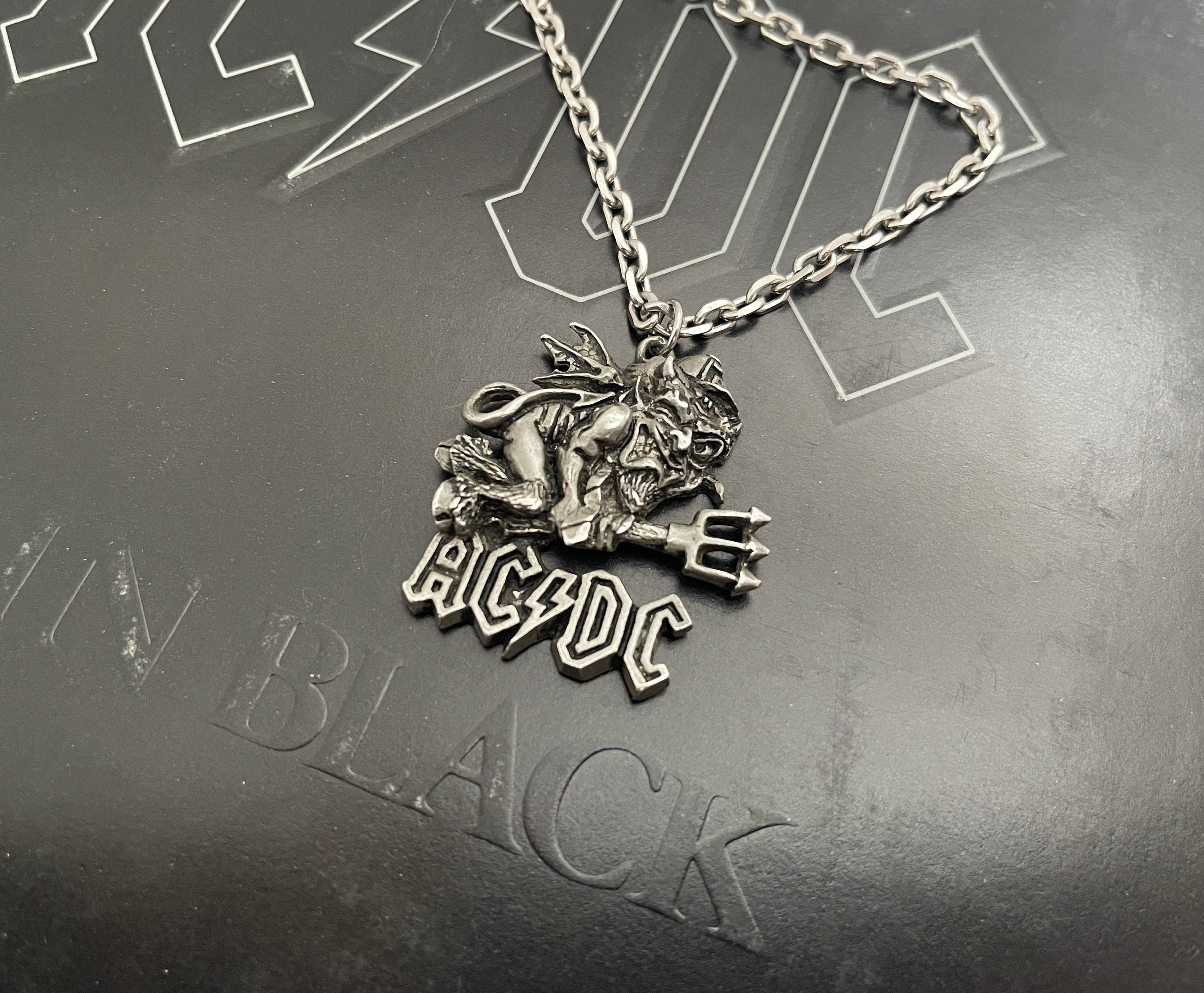Vintage AC/DC Pendant. 1992 Devil Angus Young. Made in England. Pewter ...