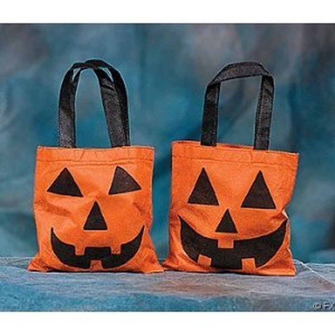 Pack of 6 Jack O' Lantern Tote Bags Carry Your Halloween Spirit ...