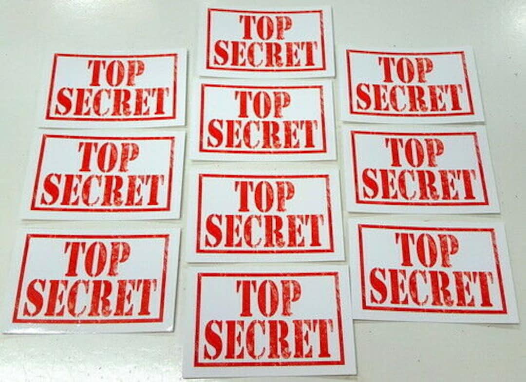 Pack of 20 - Top Secret Stickers: Classified Decals for Spy-themed ...