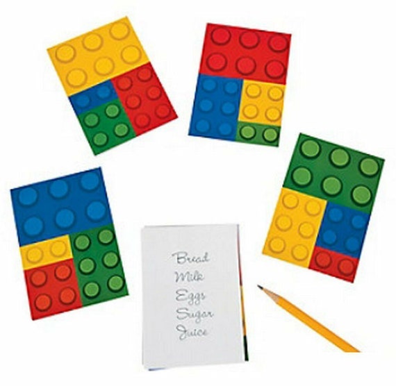 Pack of 12 Colour Brick Block Notepads Party Bag Fillers - Etsy UK