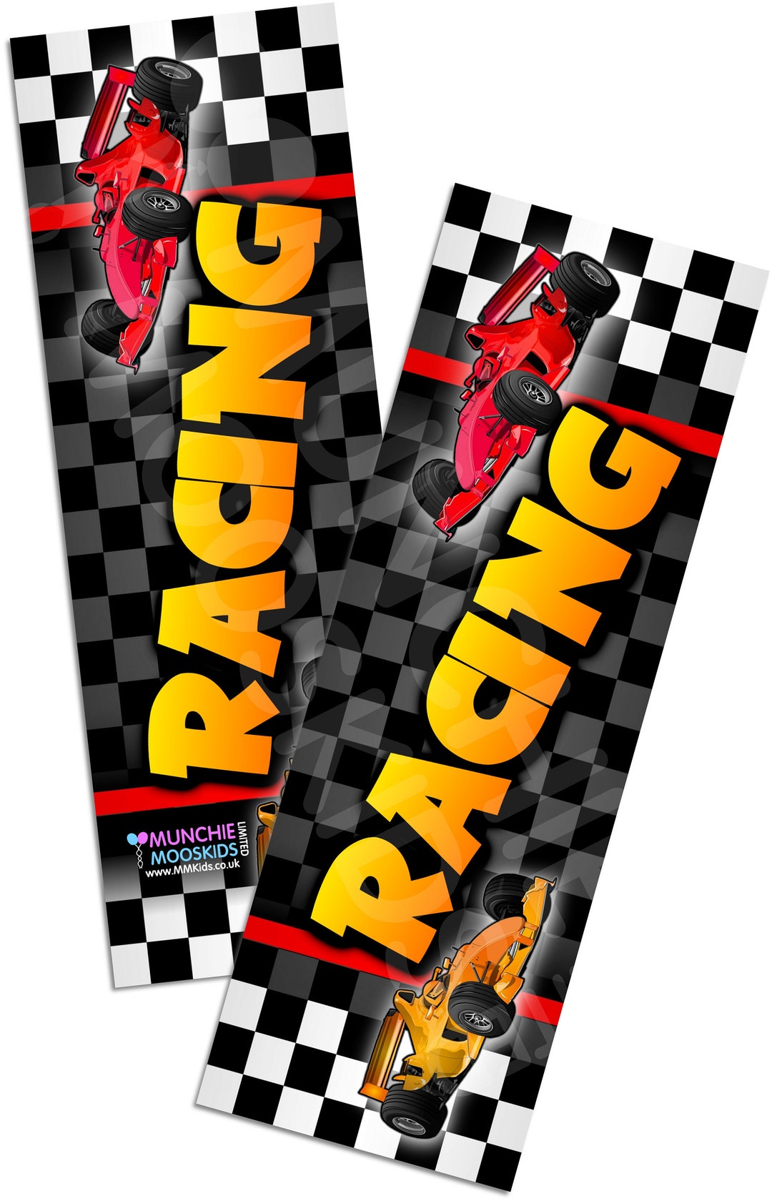 Pack of 12 - Racing Car Bookmarks - Chequered Flag F1 Go Kart Reading ...
