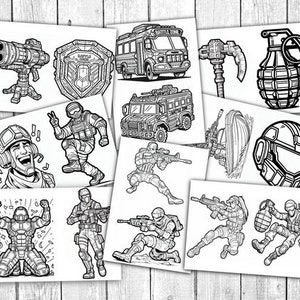 16 X Battle Colouring Pages for Kids, Colouring Pages, Colouring Book ...