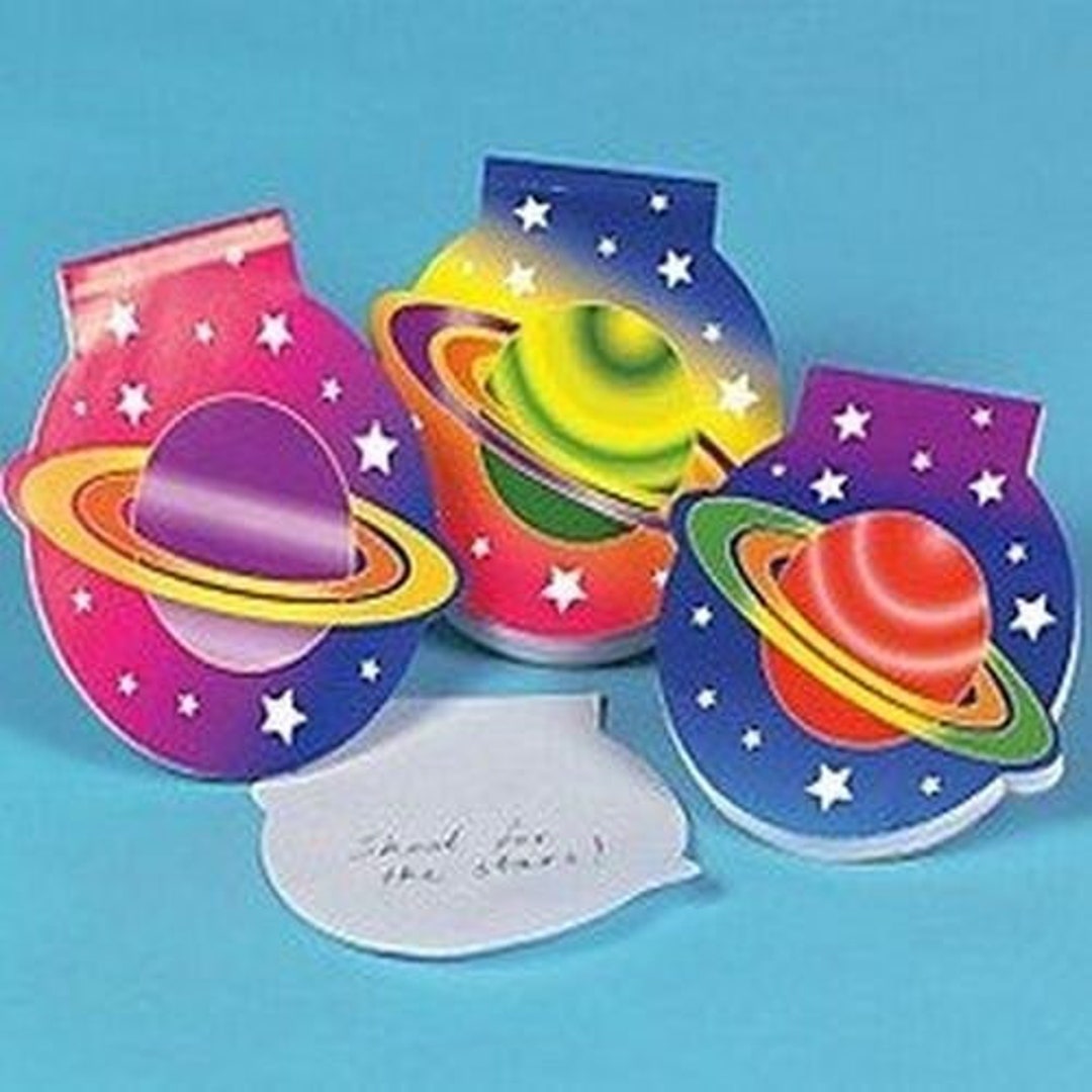 Pack of 12 - Planet Shaped Notepads - Explore Your Ideas With Cosmic ...