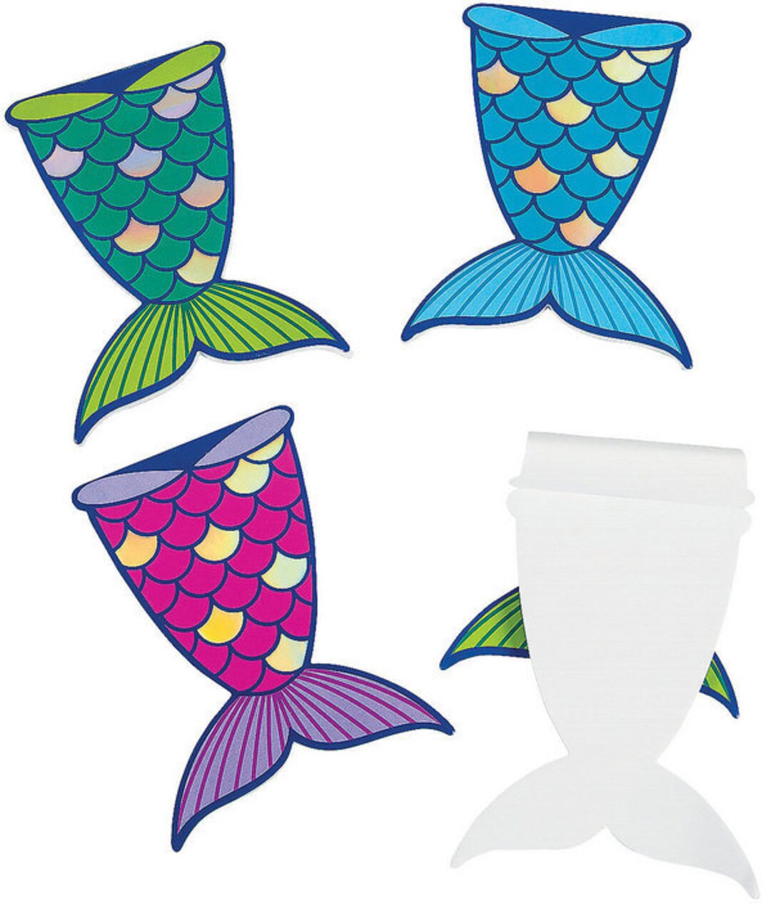 Pack of 12 - Mermaid Tail Shape Foil Notepads - Sparkling Stationery ...