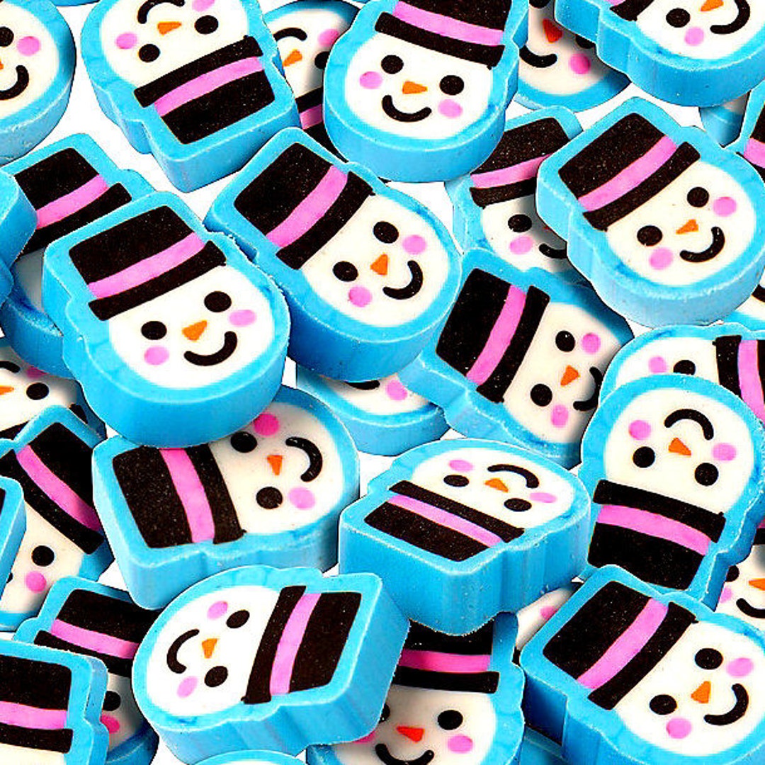 Pack of 24 Mini Snowman Rubber Erasers Christmas Teacher Rewards - Etsy UK