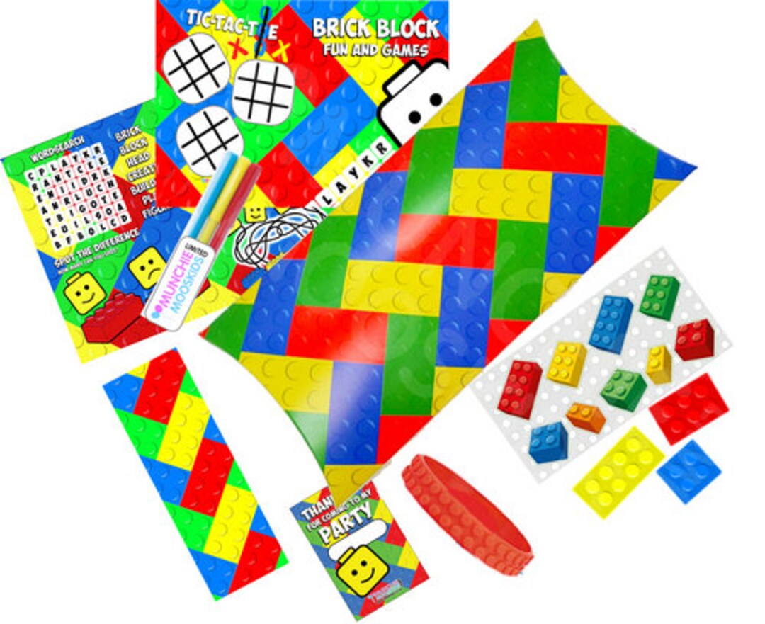 Pre Filled Brick Block Party Box Bricks Theme Parties Gift - Etsy
