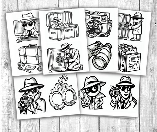 12 Top Secret Agent Spy Colouring Pages for Kids, Colouring Pages ...