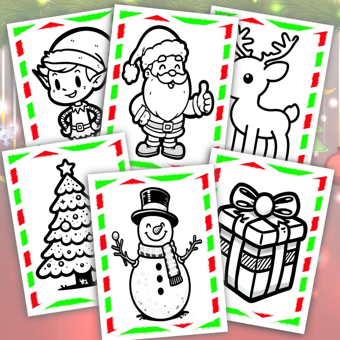 Christmas Coloring Sheets | 6 Printable Festive Characters | Santa, Elf ...