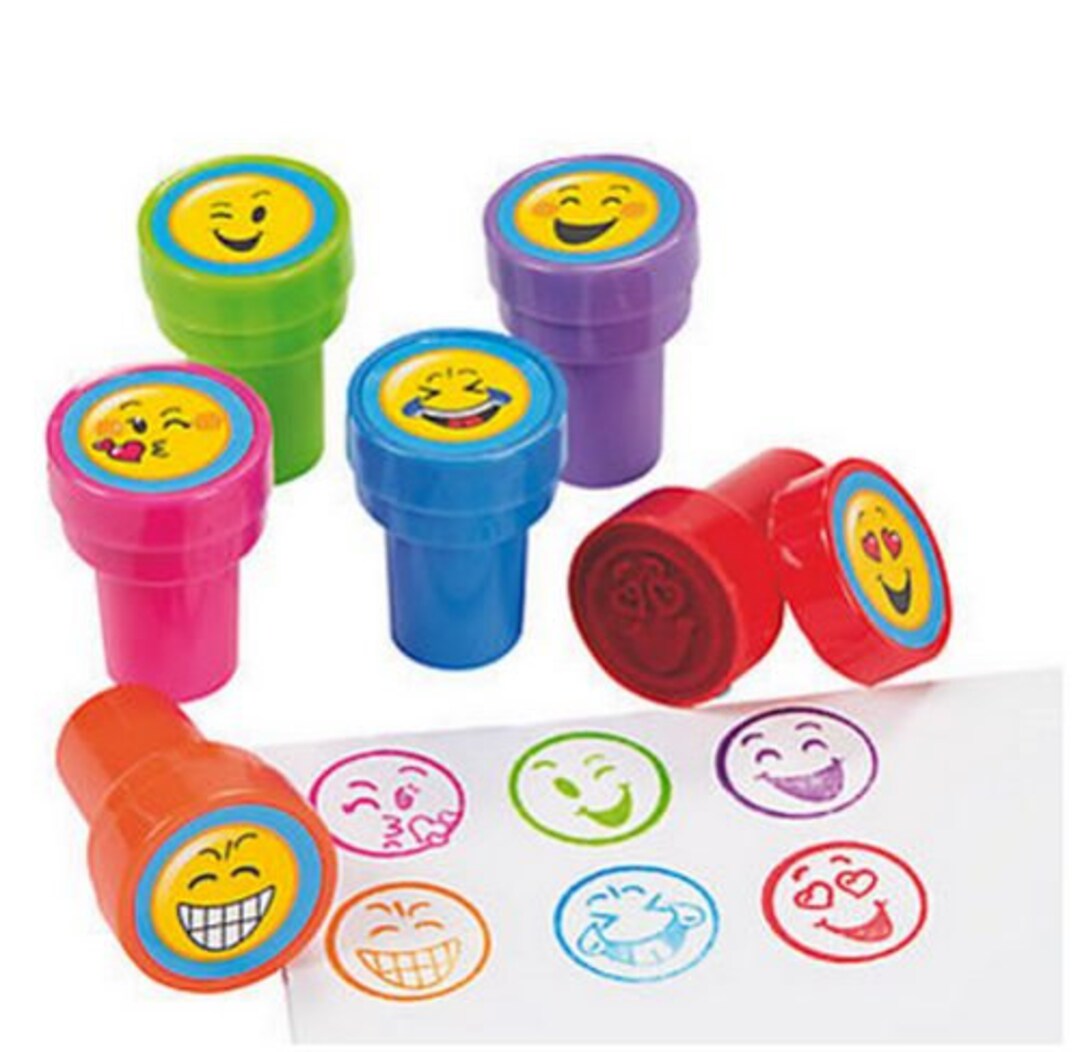 Assorted Color Smiley Stamps Happy Face Clipart, Emoji Smiley Faces ...