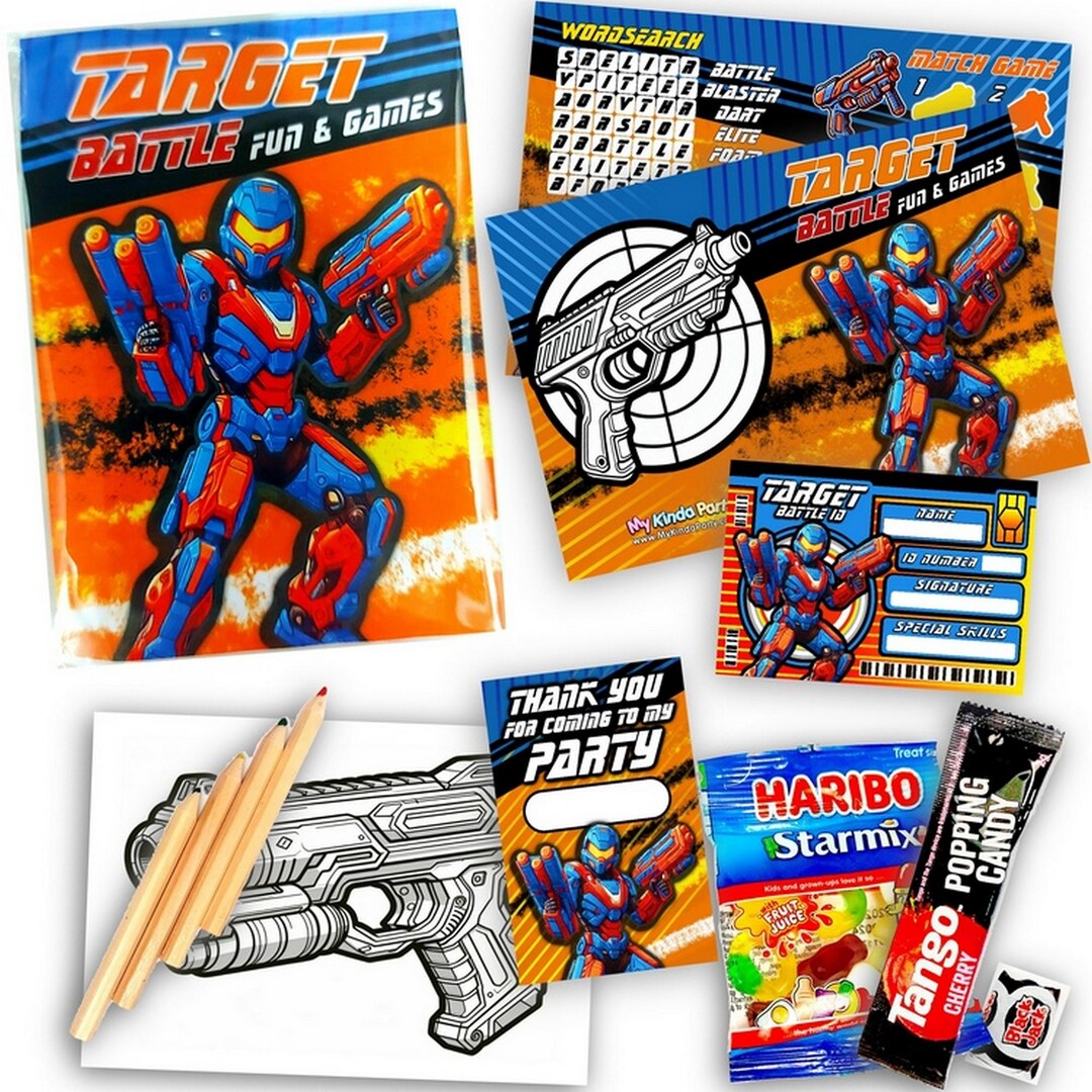 Target Battle Themed Pre-filled Party Bags - Epic Fun for Your Nerf ...