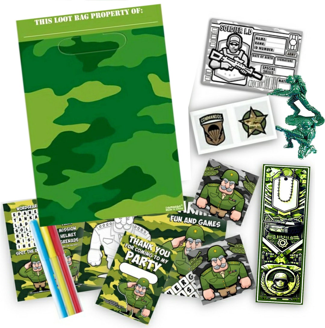 Pre-filled Army Party Bag - Complete Military-themed Party Favours for ...