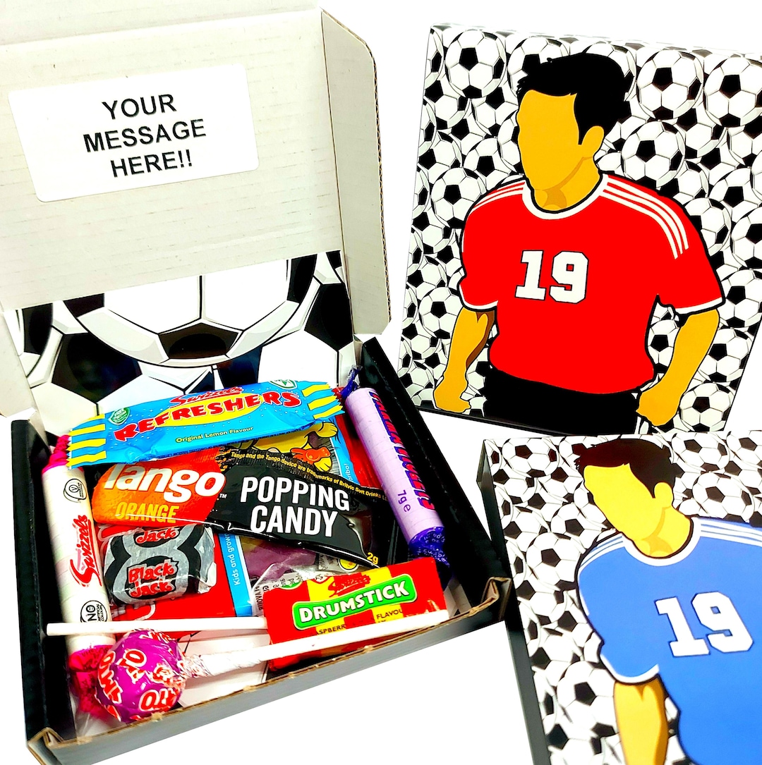 Football Sweet Box: Retro Mix for Unisex Kids' Parties Personalised ...