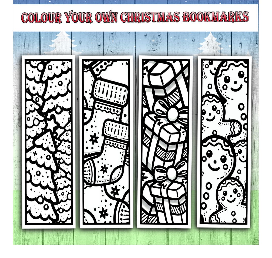 Printable Christmas Colouring Bookmarks | Colour Your Own Festive ...