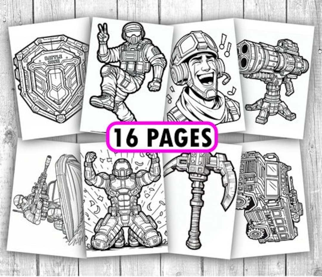 16 X Battle Colouring Pages for Kids, Colouring Pages, Colouring Book ...