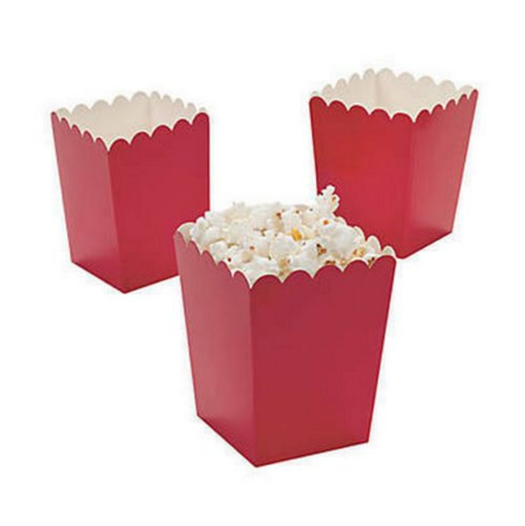 Pack of 12 - Red Popcorn Boxes - Classic Containers for Movie Night ...
