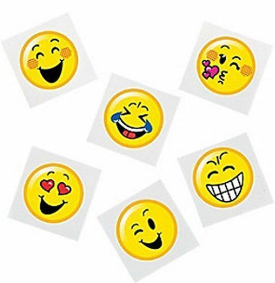 Pack of 12 - Emoji Temporary Tattoos - Fun and Expressive Party ...