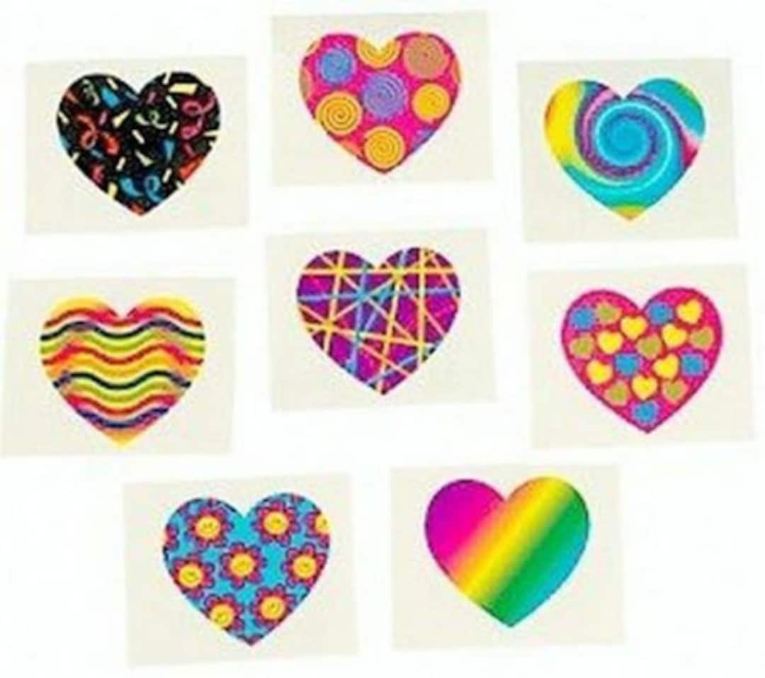 Pack of 12 - Funky Heart Temporary Tattoos for Groovy Body Art - Etsy