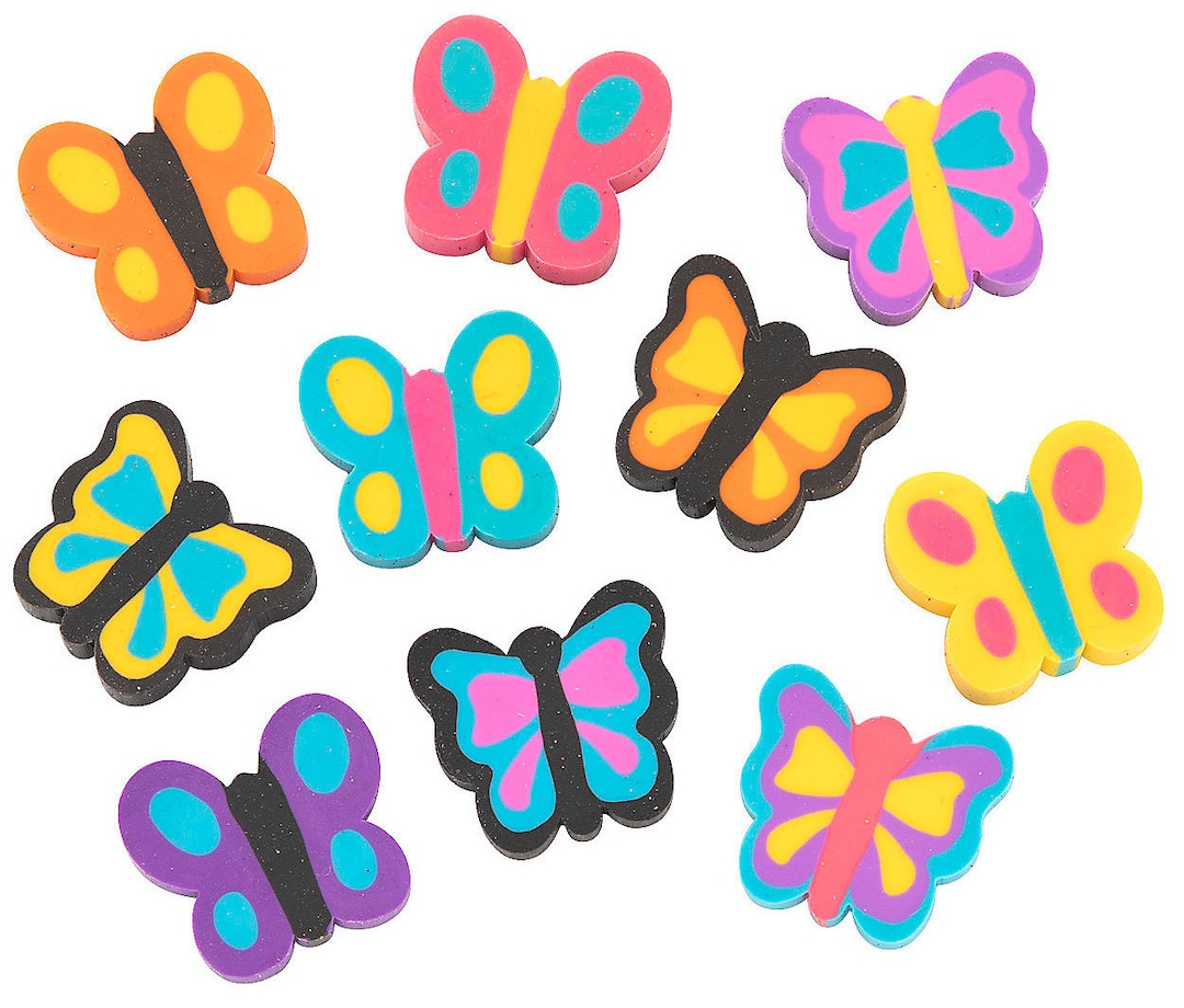 Pack of 30 Butterfly Mini Erasers Cute and Colourful Erasers - Etsy