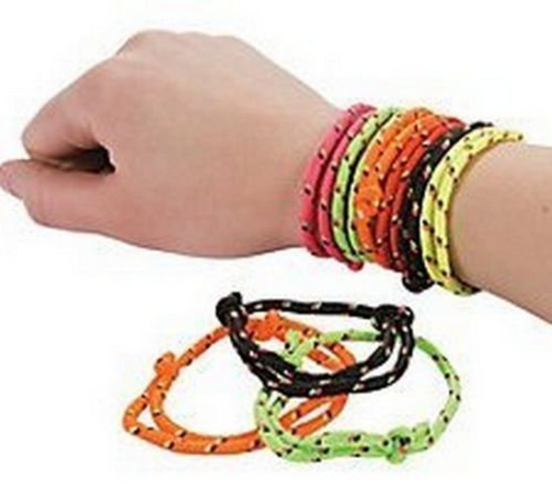 Pack of 12 - Retro Friendship Neon Bracelets: Nostalgic Accessories - Etsy