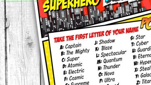3 X Superhero Party Sign, What's Your Superhero Name Sign, Birthday ...