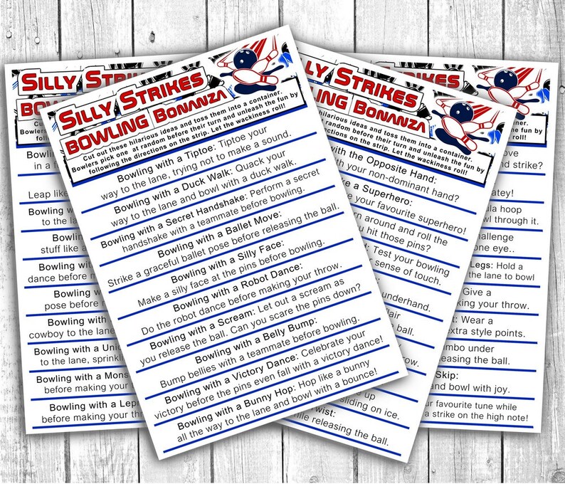 Silly Strikes Bowling Game, 40 Funny Ways to Bowl, Bowling Challenges ...