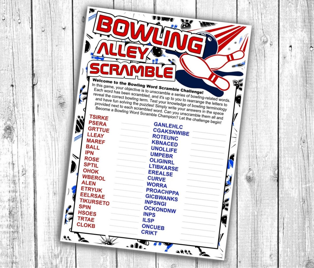 Ten Pin Bowling Word Scramble Game, Bowling Games, Ten Pin Bowling ...
