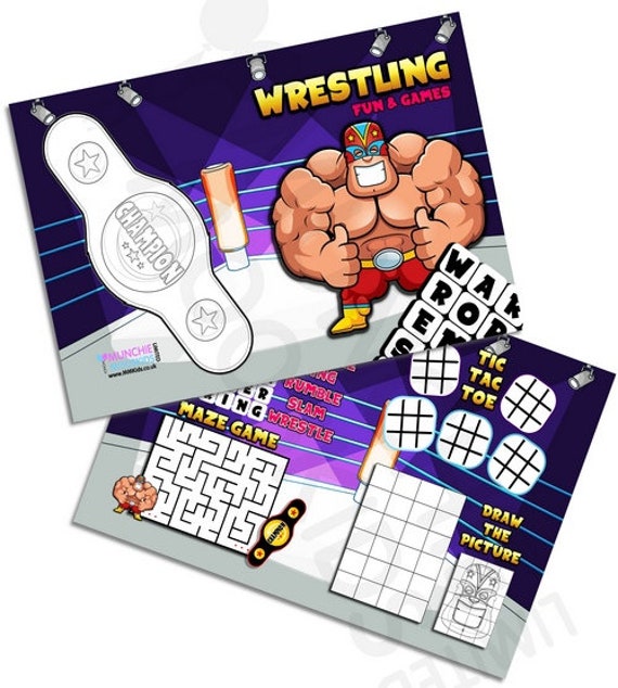 Pack of 24 Wrestling Fun and Games Activity Sheets Cowboy | Etsy