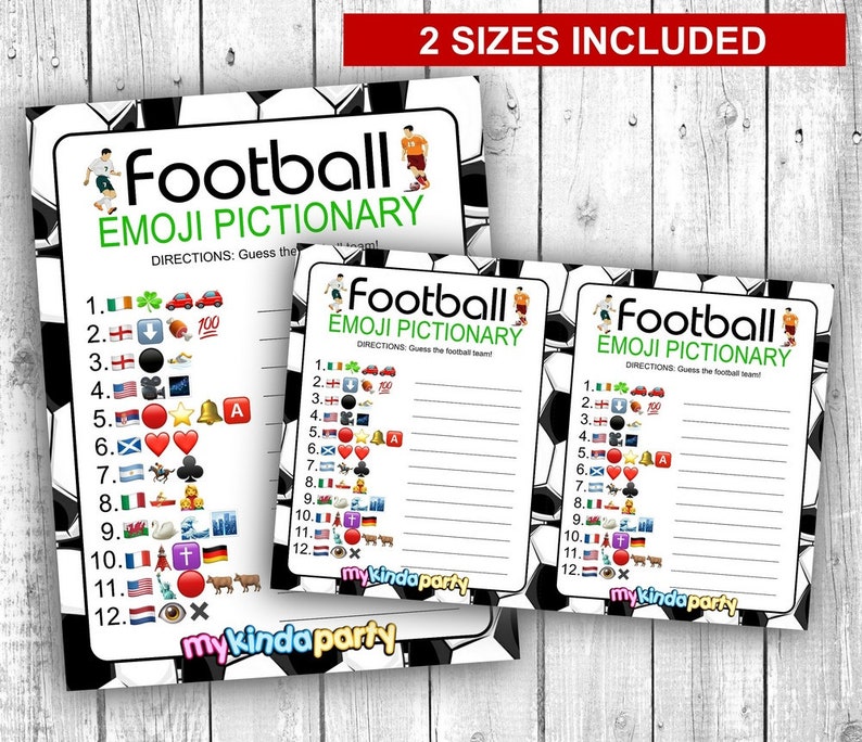 Football Emoji Pictionary Game, Printable Football Games for Kids ...