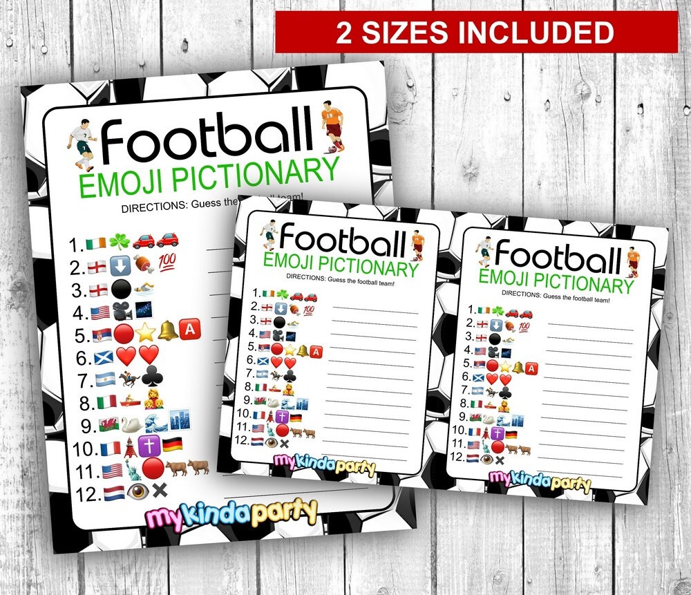Football Emoji Pictionary Game, Printable Football Games for Kids ...