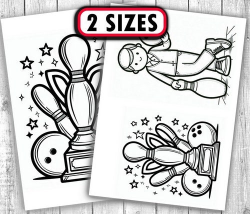 10 X Ten Pin Bowling Colouring Pages for Kids, Colouring Pages ...