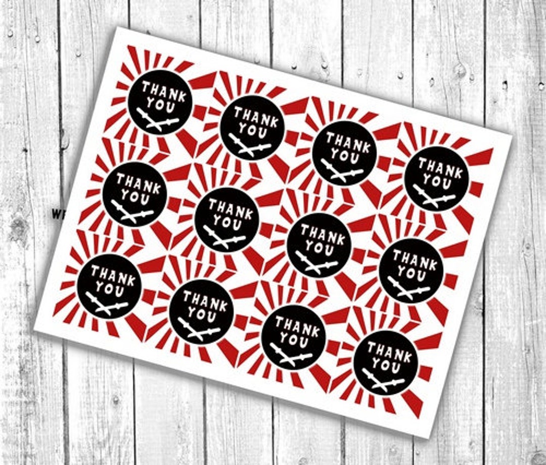 Ninja Party Thank You Tags - Printable Tags for Your Ninja Birthday ...