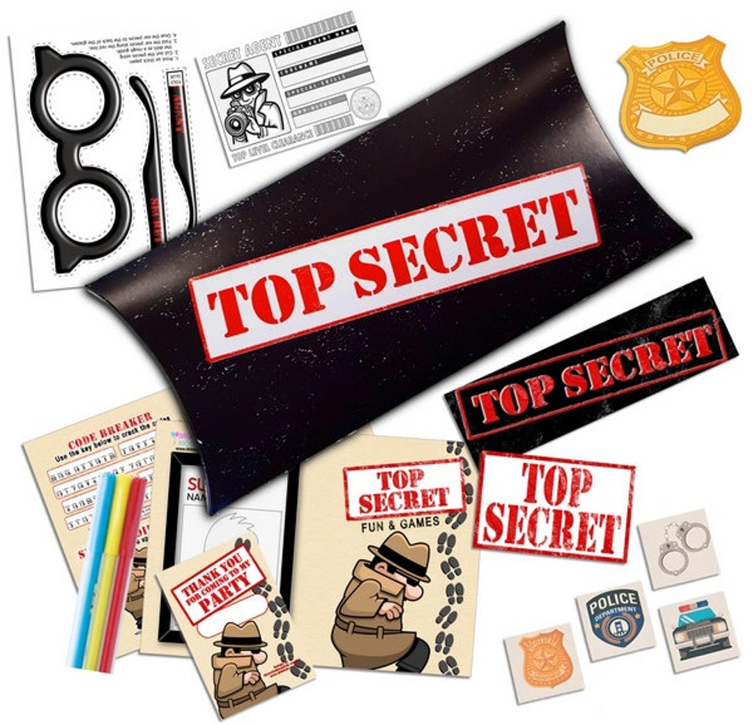 Spy Pens Pack Of 12 - Top Secret Fun And Games Activity Sheets - Spy Party Bag Fillers Spy X Family