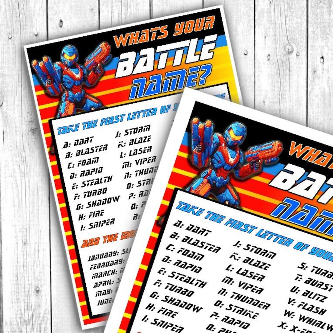 What's Your Target Battle Name? Nerf-inspired Party Game | Digital ...