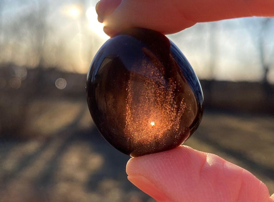 12 Obsidian Gold Sheen Large Tumbled Translucent, Tumbled Translucent ...