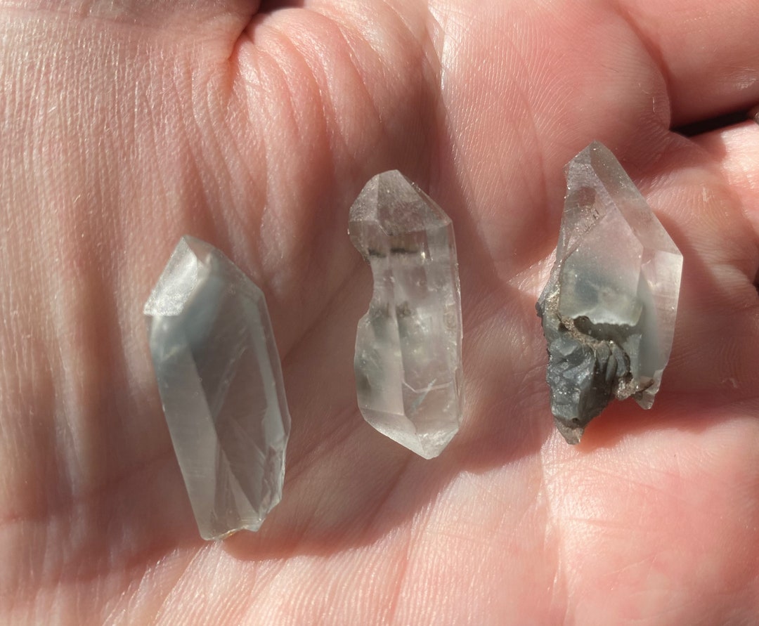 Rare Blue Tara Quartz Set of 3, Blue Tara Quartz Set of 3 Points, Blue ...