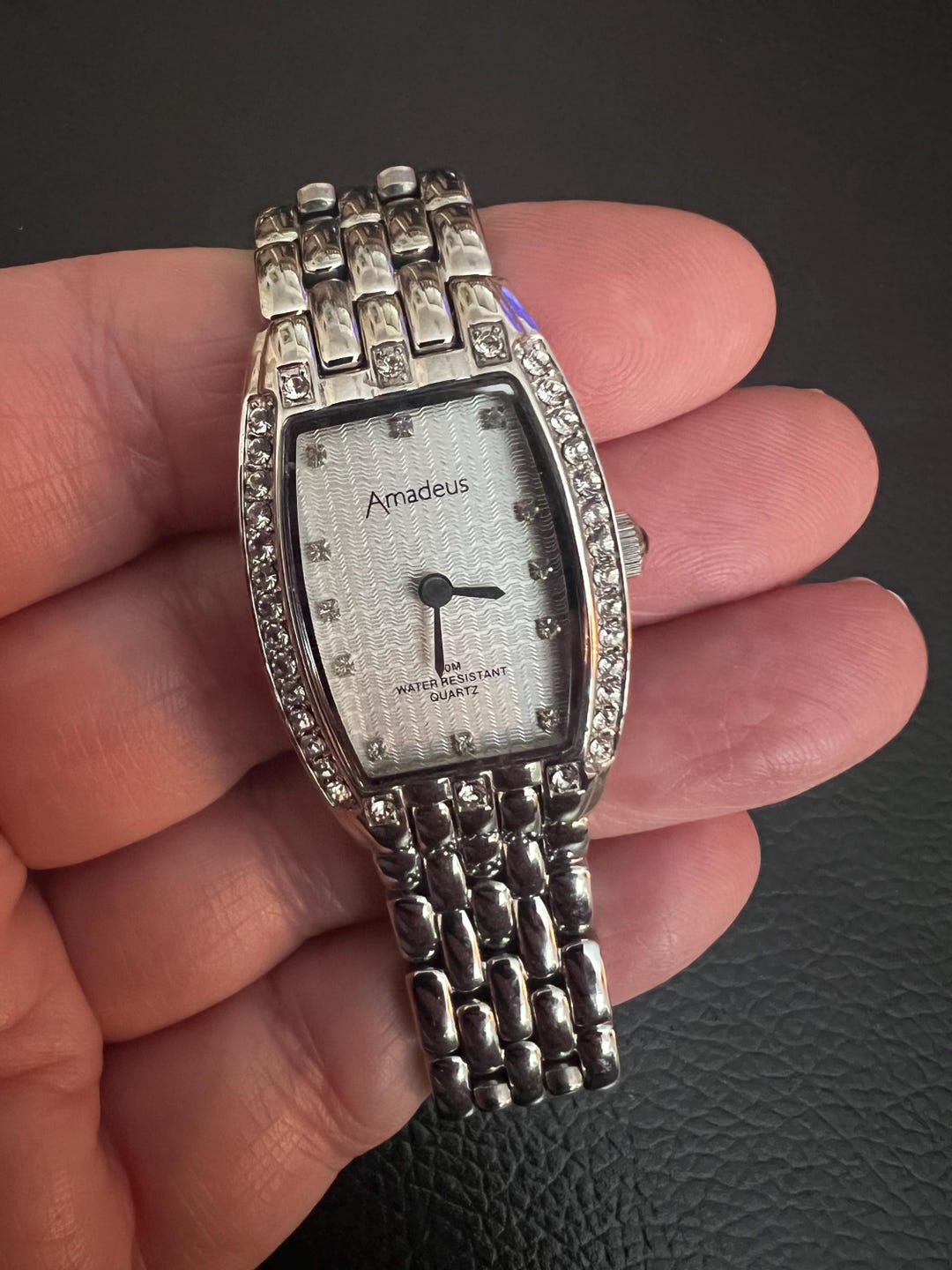 Fine Amadeus Stainless Steel Stone Set Watch - Etsy