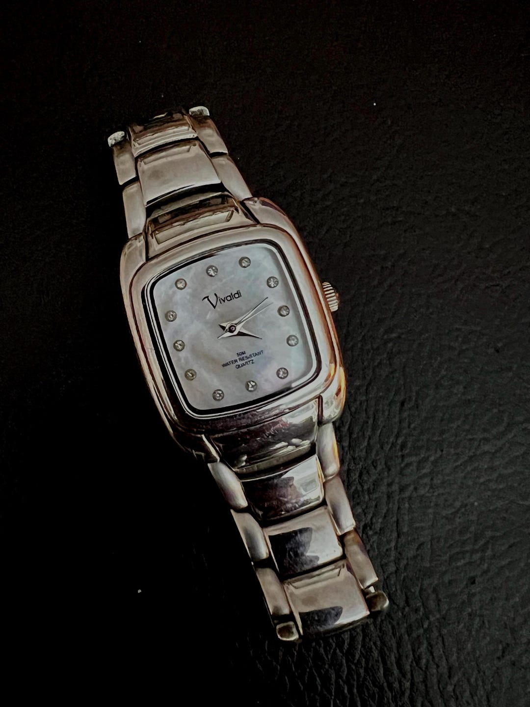 Fine Vivaldi Stainless Steel Mother of Pearl Crystal Watch 52 - Etsy