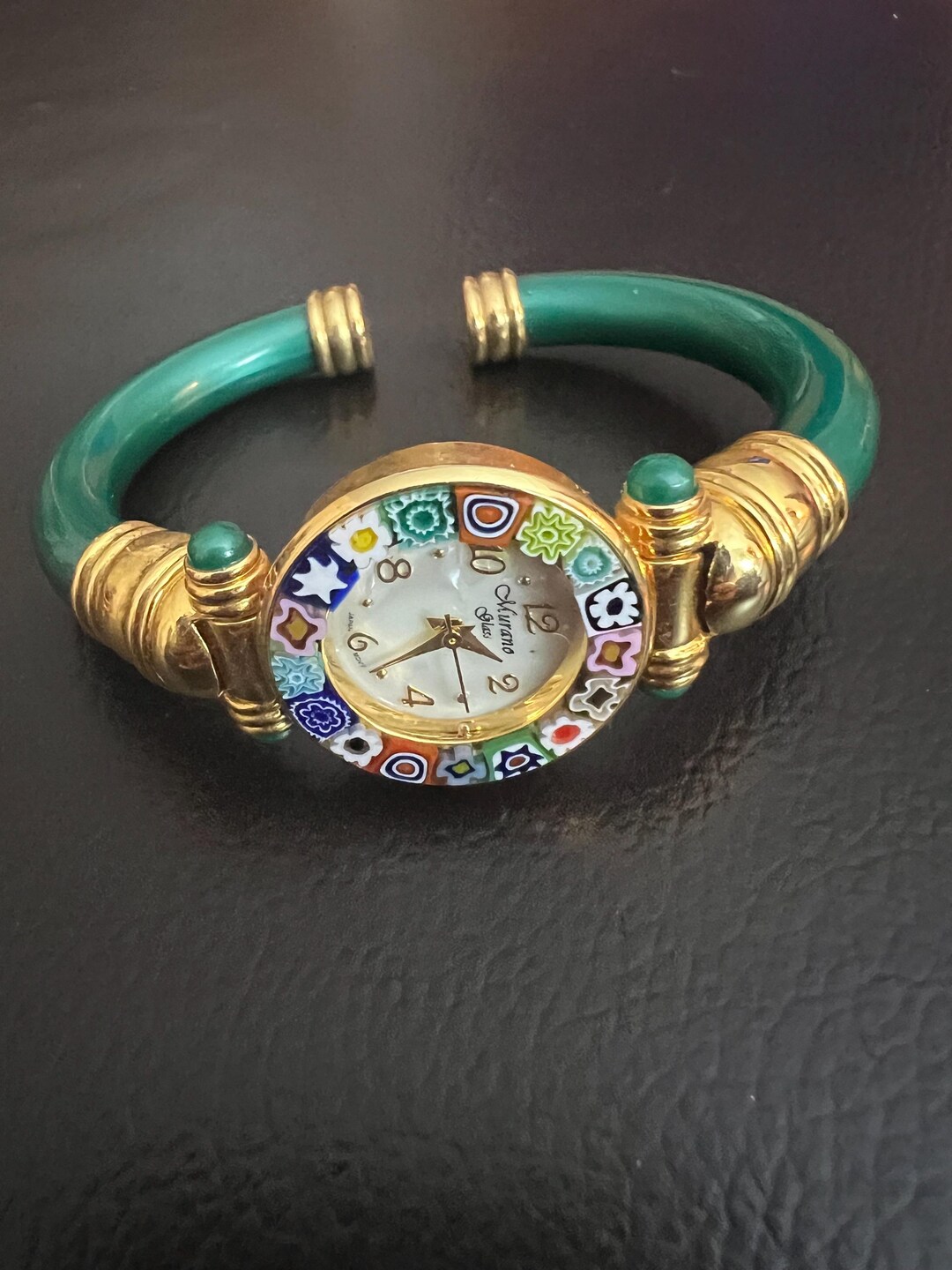 Fine Murano Glass Gold Tone Bangle Quartz Watch - Etsy