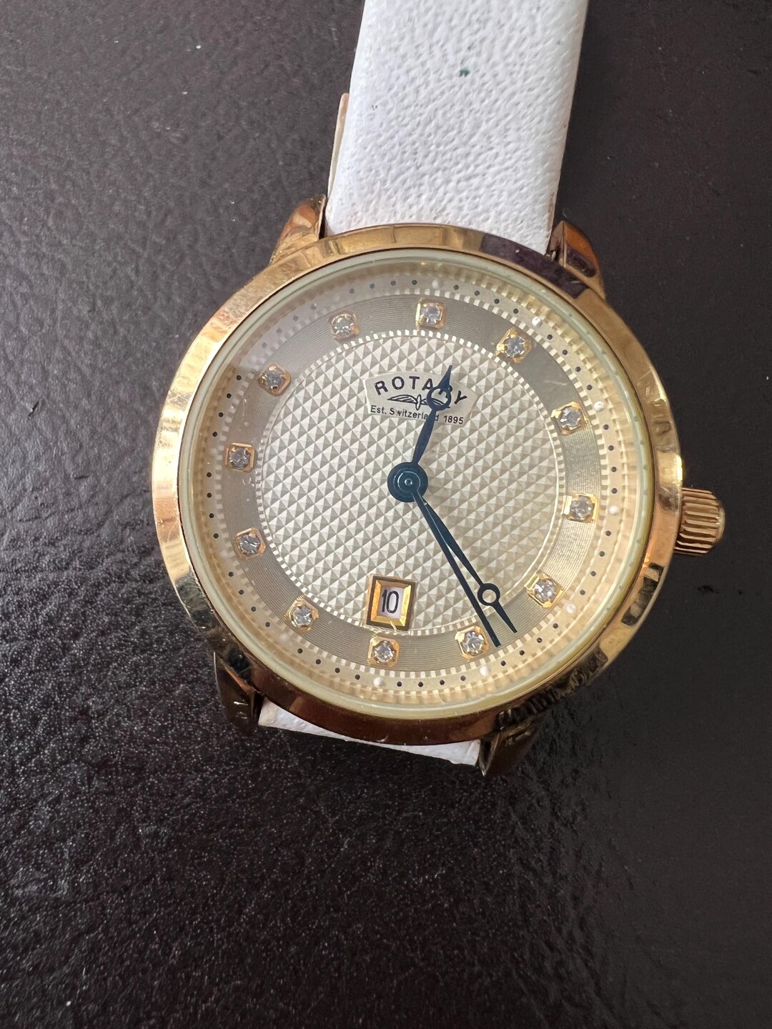 Fine Rotary Gold Tone Stone Set Date Watch - Etsy