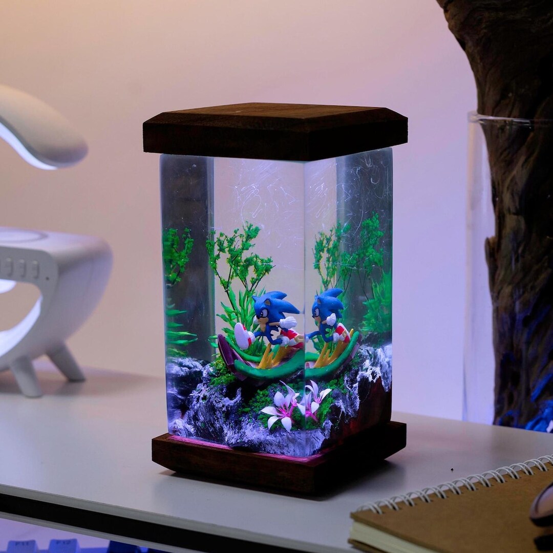 S.onic the Hed.gehog Game Handmade Resin Lamp,diorama Resin Epoxy,epoxy ...