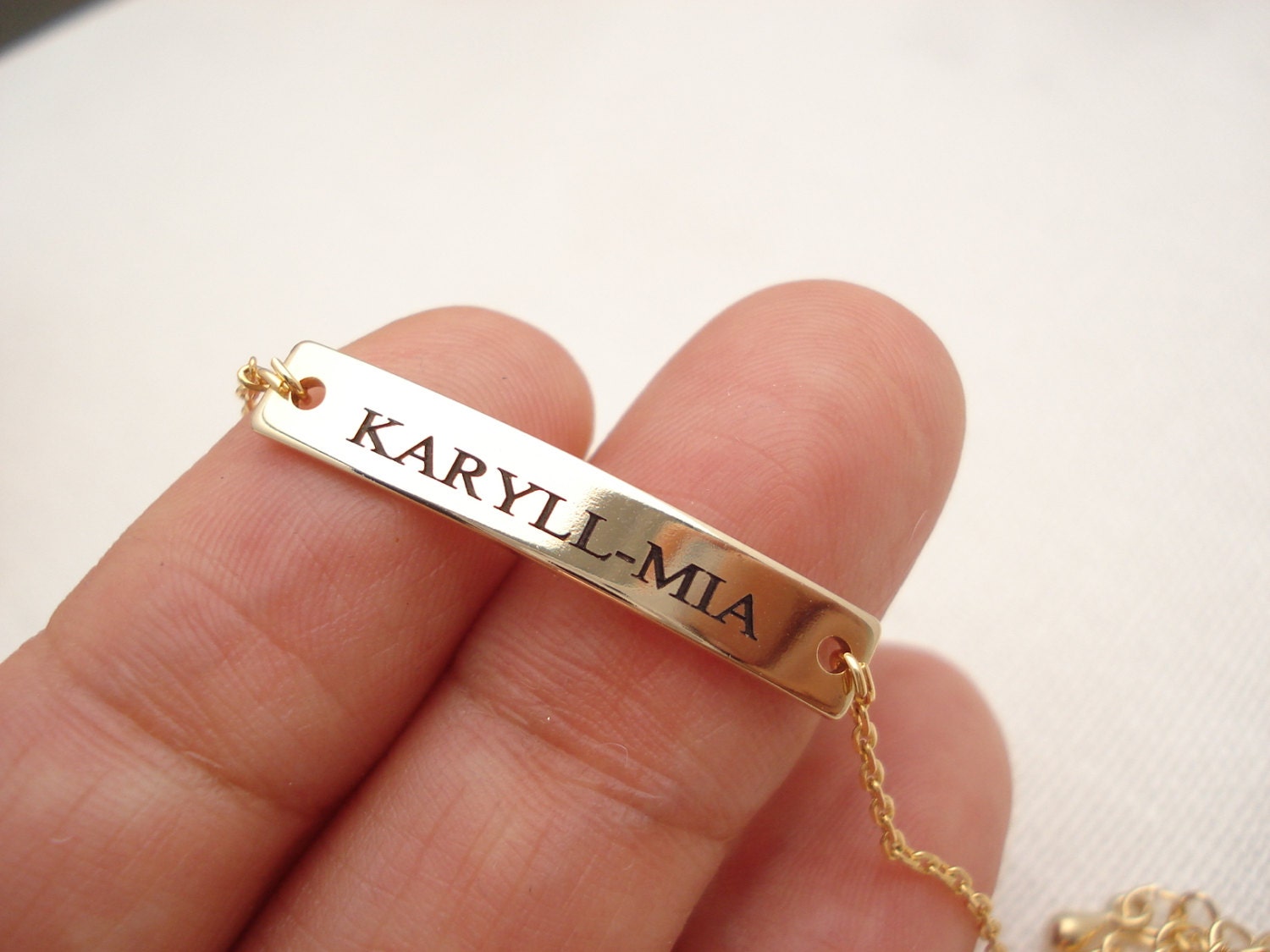 Personalized Bracelet...engraved Gold Bar Custom Jewelry | Etsy