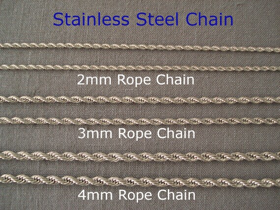 Rope Chain...Stainless Steel Chain Women's and Men's | Etsy