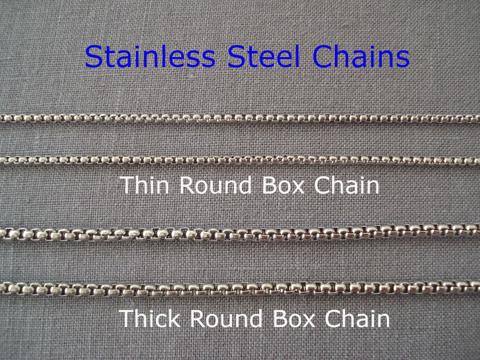Round Box chain...Stainless Steel Chain 14 to 26 | Etsy