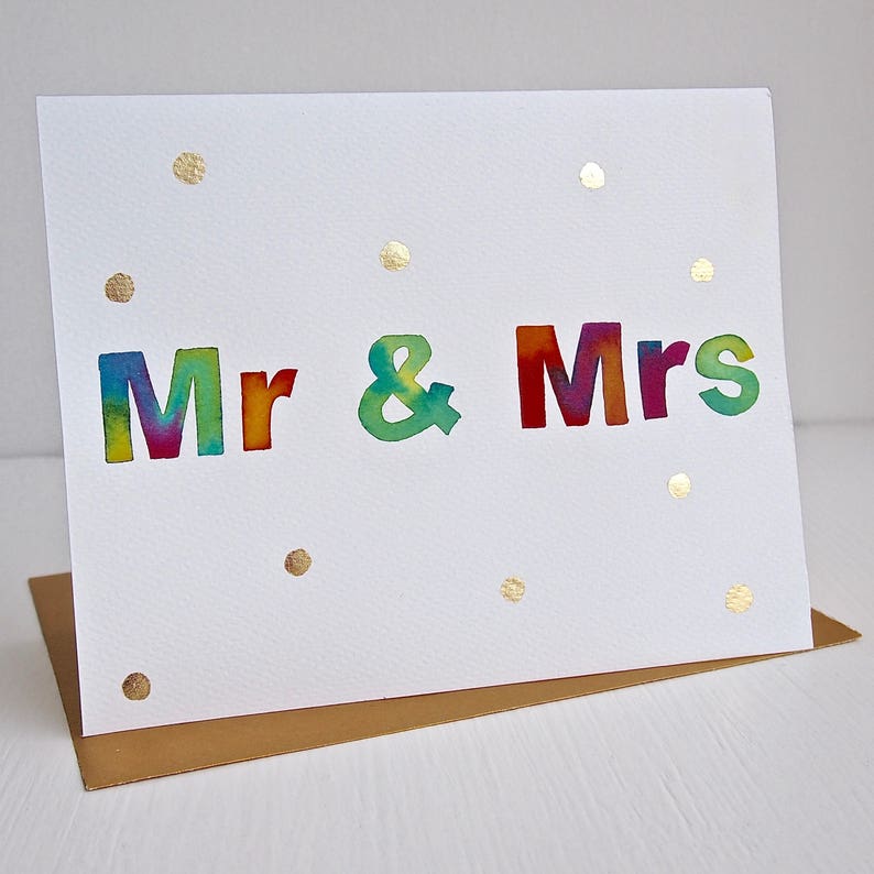 Handmade Mr & Mrs Wedding Card Wedding Card Mr and Mrs Card - Etsy