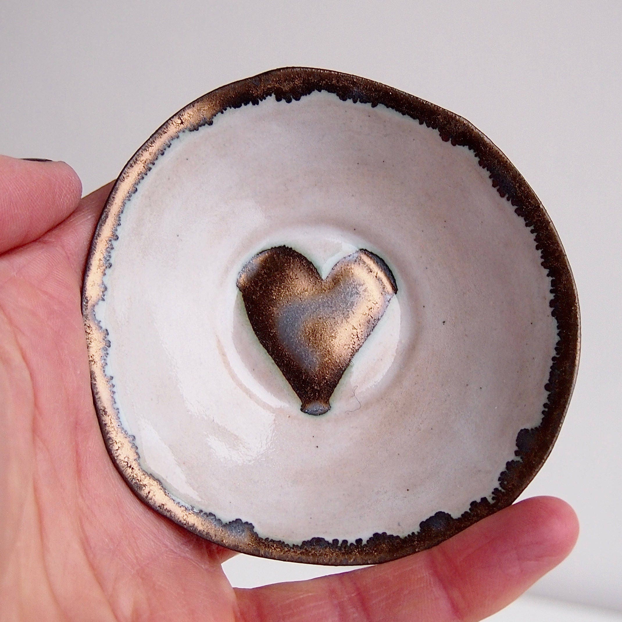 Handmade Gold Heart Ceramic Ring Dish Engagement Gold Heart - Etsy UK
