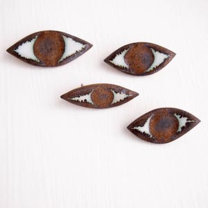Ceramic Eye Pin Badge Brooch Many Colours, Jewel Colours Eye Jewellery ...