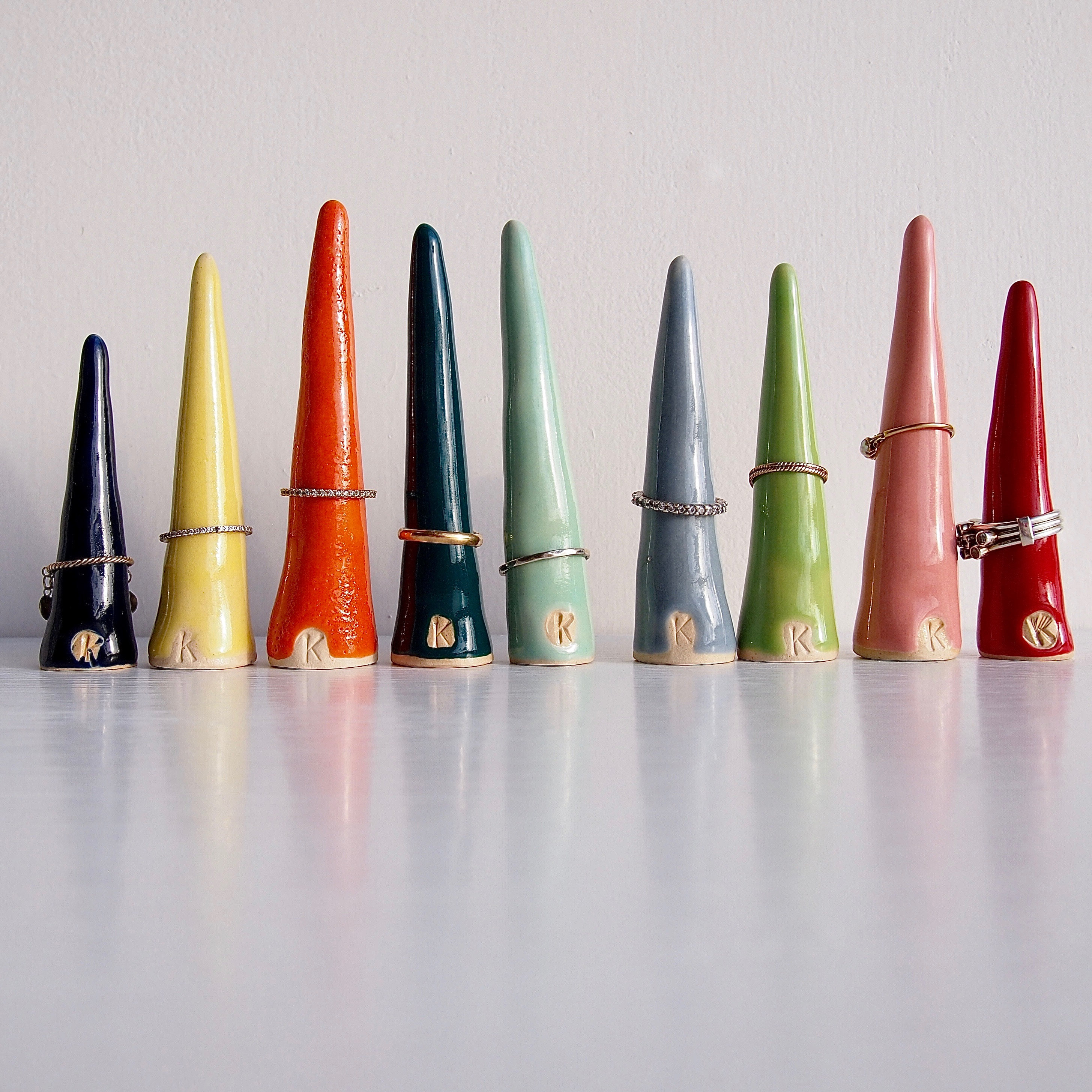 Ceramic Glossy Rainbow Ring Cones, Multicolour Rainbow Ring Cones, Ring ...