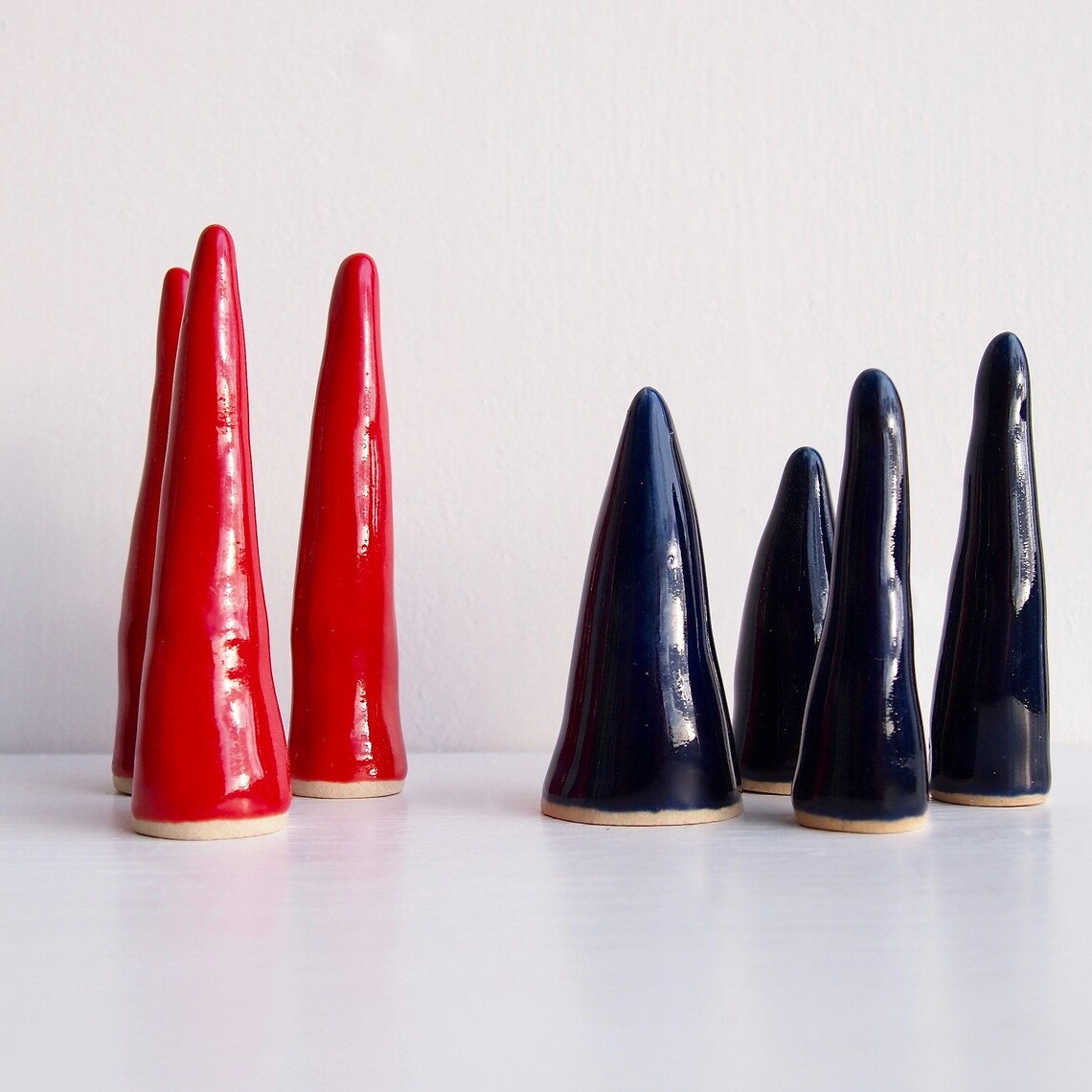 Ceramic glossy rainbow ring cones multicolour rainbow ring | Etsy